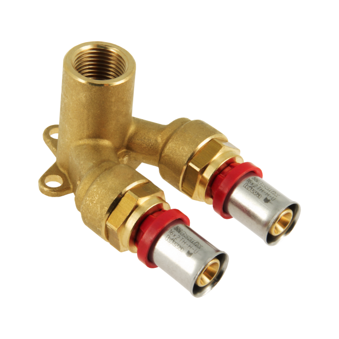 Bonfix Alu-pers dubbele muurplaat 16 mm x 1/2" | PVCBuis.com