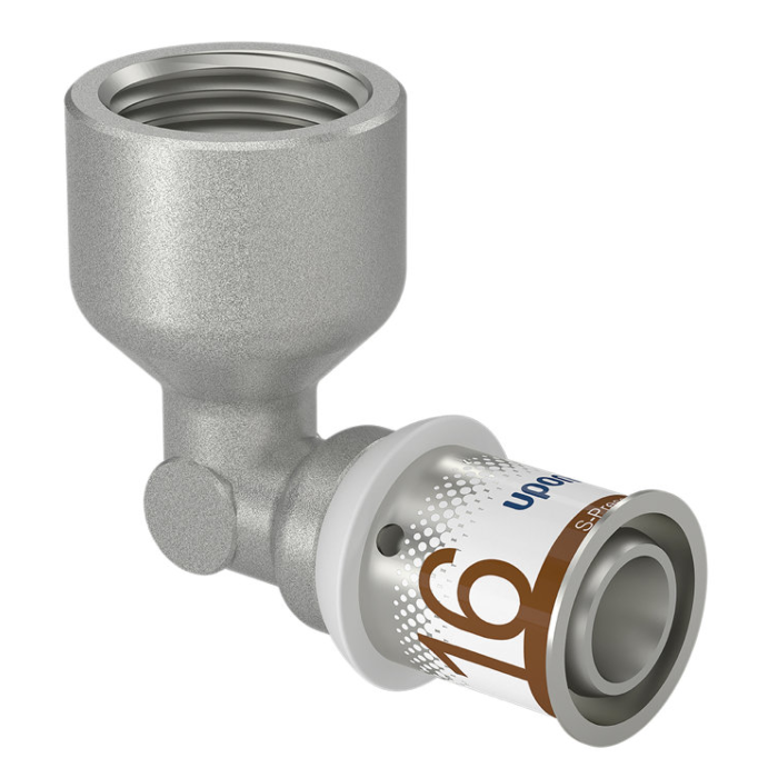 Uponor S-Press Plus knie 90° Water binnendraad 16 x ½" | PVCBuis.com