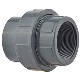 Druk PVC 3-delige koppeling met binnendraad | PVCBuis.com